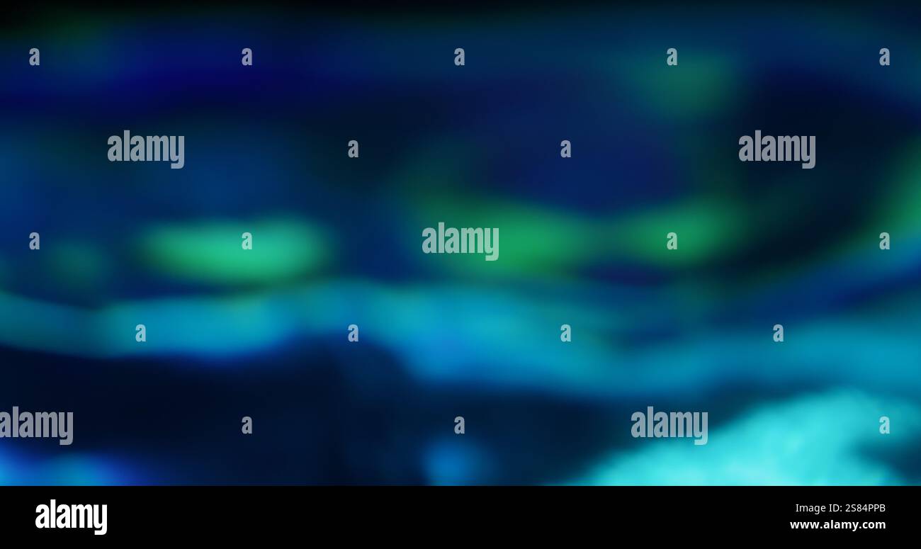 Bokeh glowing. Color mixing. Magical overflow blue spectrum. Metallic shine distortion with ...