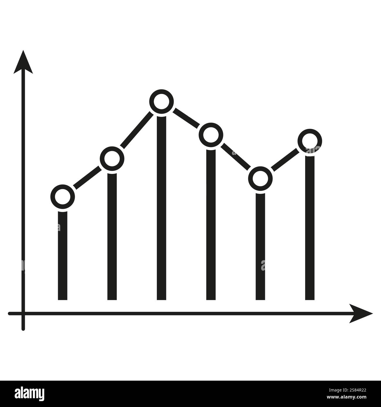 Bar chart. Line graph. Statistical illustration. Vector symbol Stock Vector Image & Art - Alamy