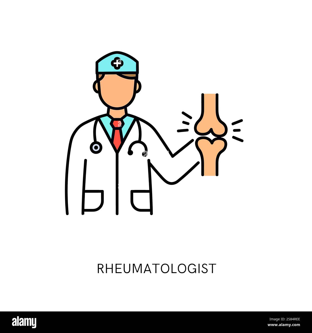 Vector Icon of a Rheumatologist Holding a Joint Icon: Symbol of ...