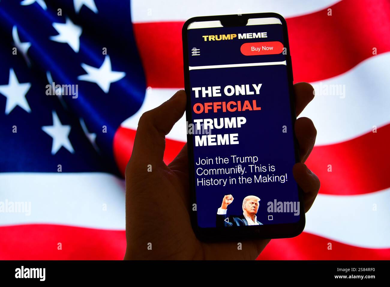 In this photo illustration, Trump Meme is seen displayed on a ...
