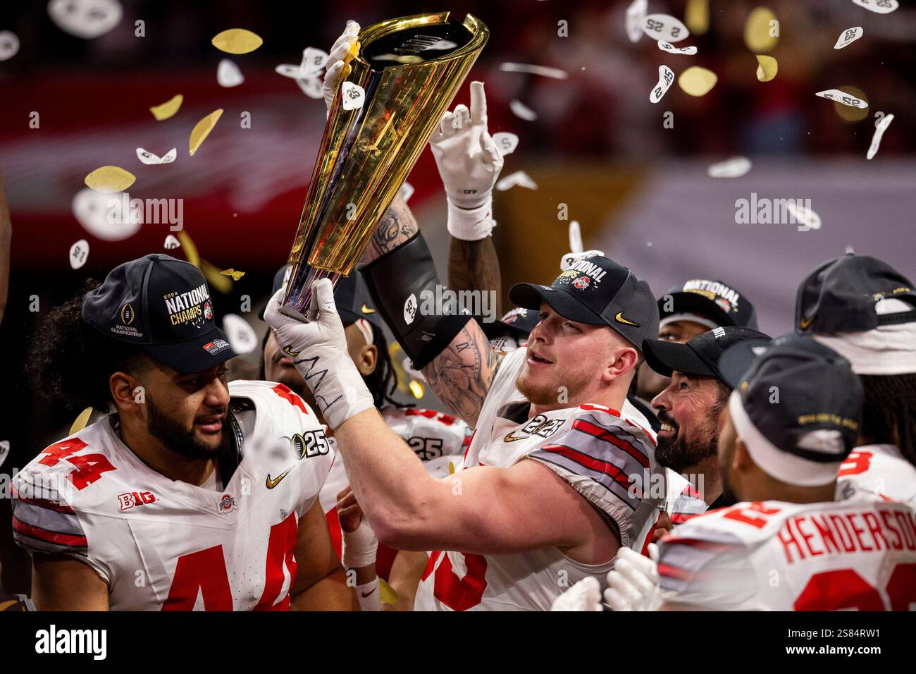 January 20, 2025: Ohio State defensive end Jack Sawyer (33) celebrates ...