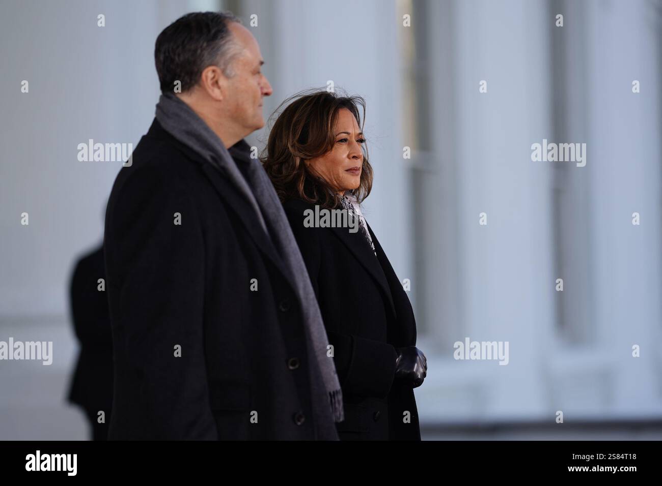 Vice President Kamala Harris (R) and Second Gentleman Doug Emhoff (L ...