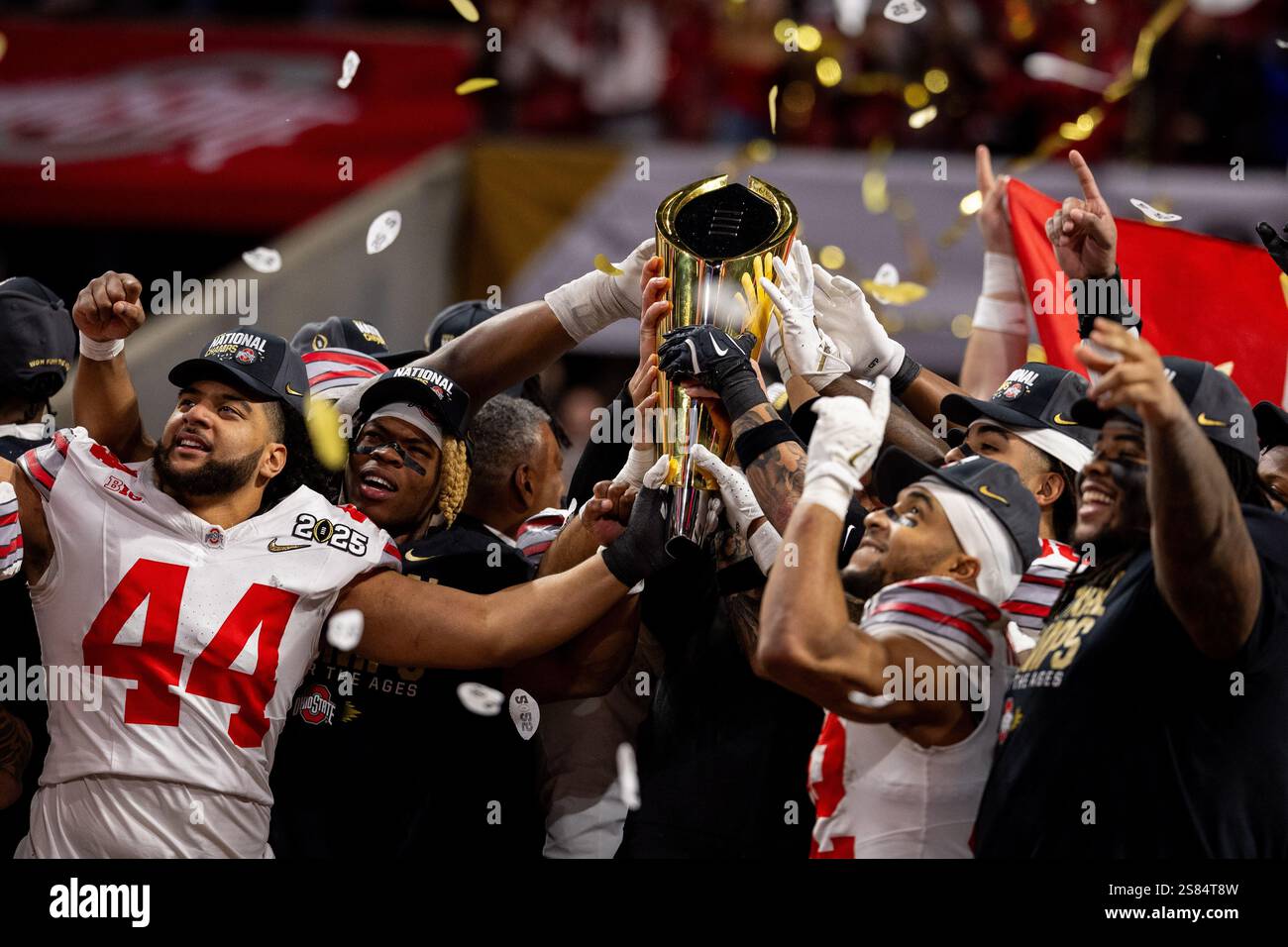 January 20, 2025: Ohio State raise the CFP National Championship trophy ...