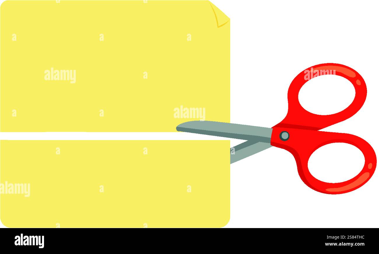 Scissors cutting piece paper Cut Out Stock Images & Pictures - Alamy
