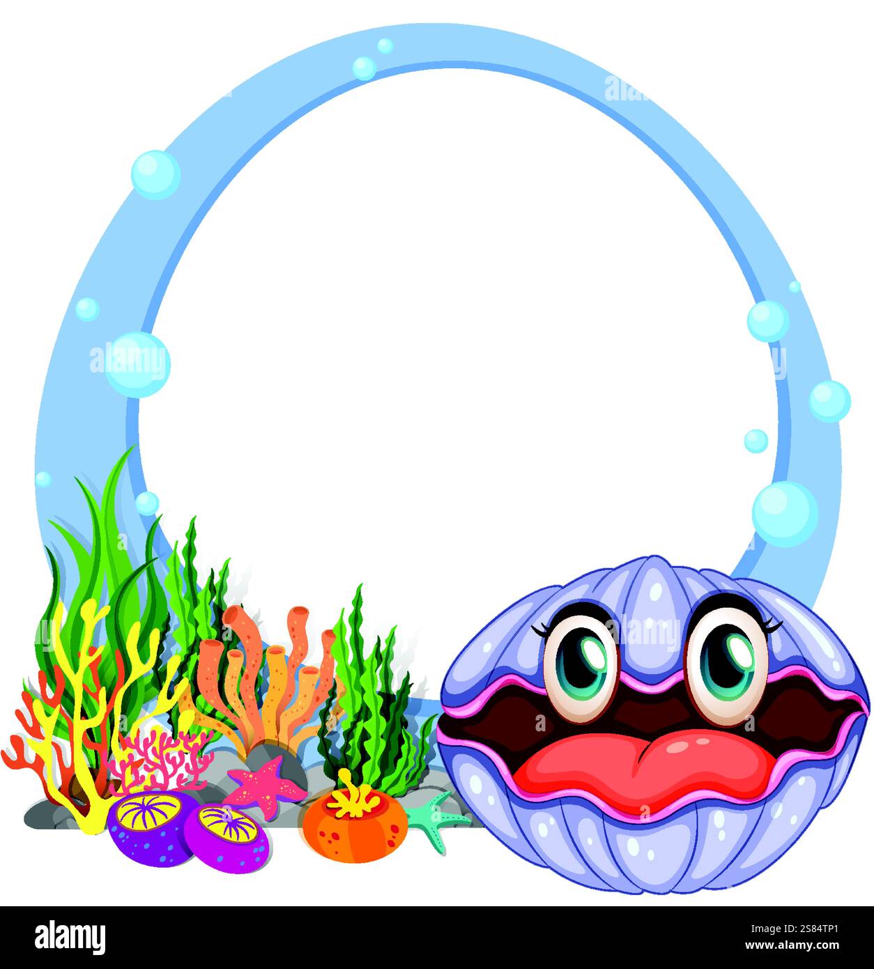 Vibrant sea life with a smiling clam Stock Vector Image & Art - Alamy