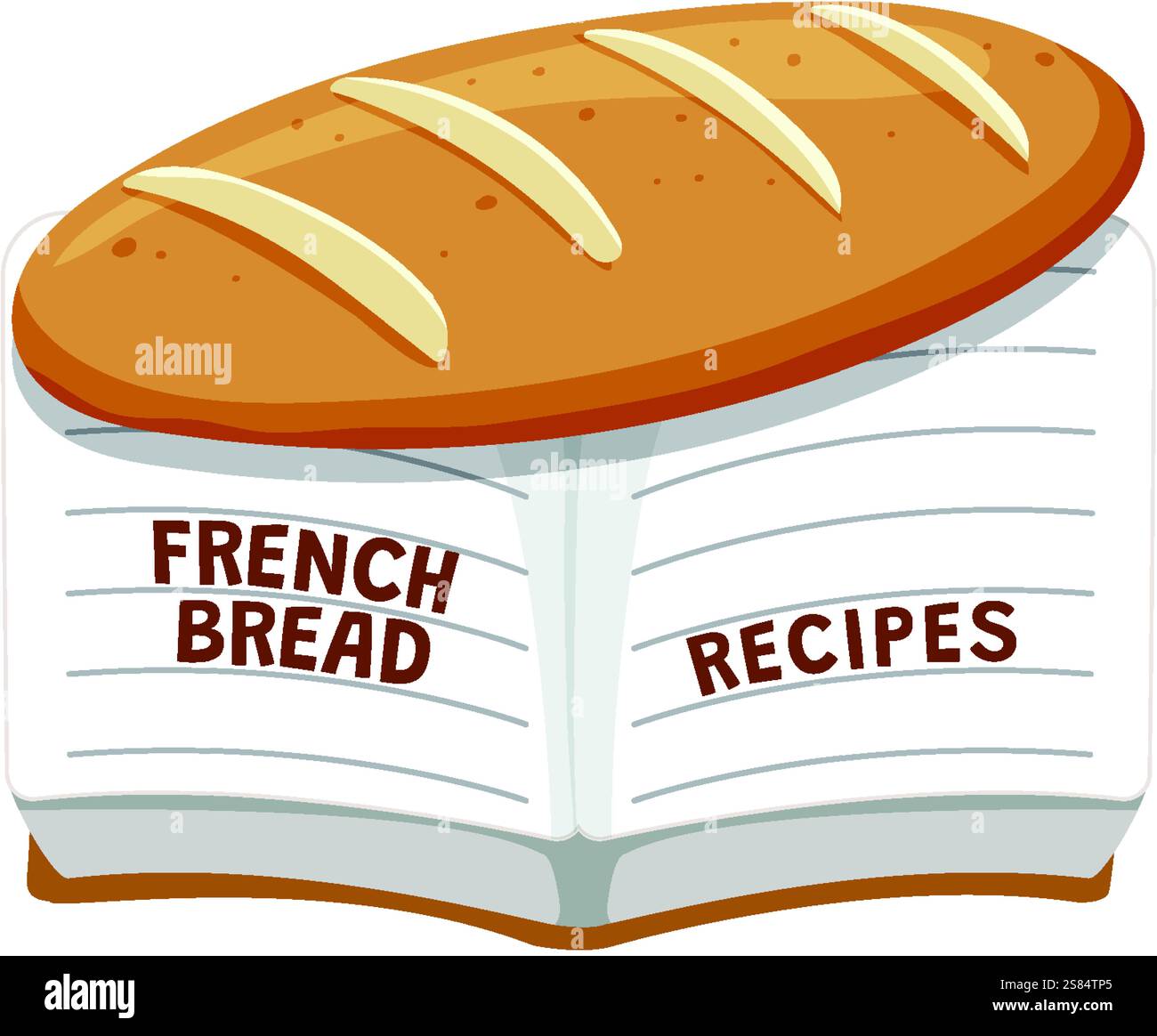 Illustration of a bread on an open recipe book Stock Vector Image & Art ...