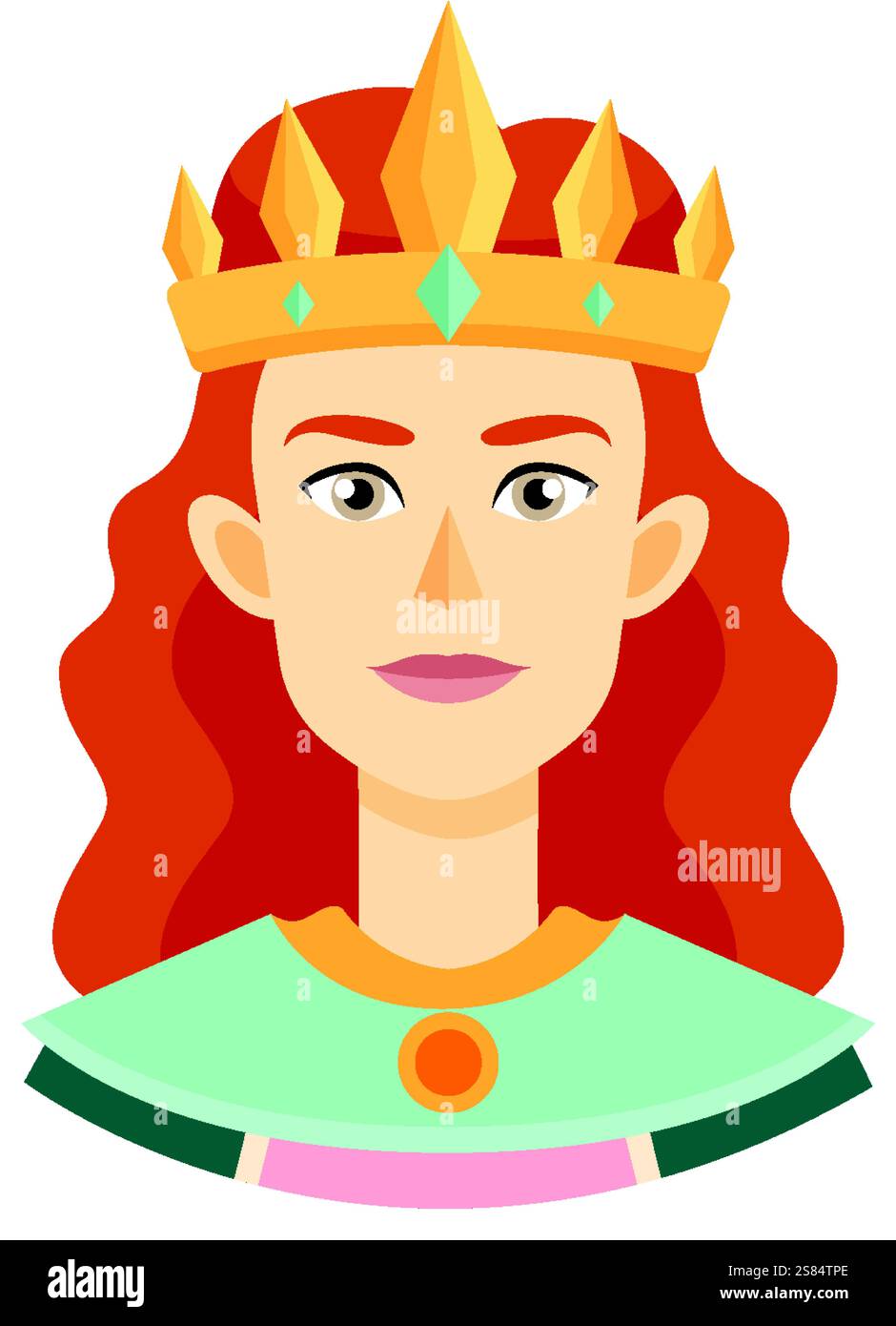 Illustration of a queen wearing a crown Stock Vector Image & Art - Alamy