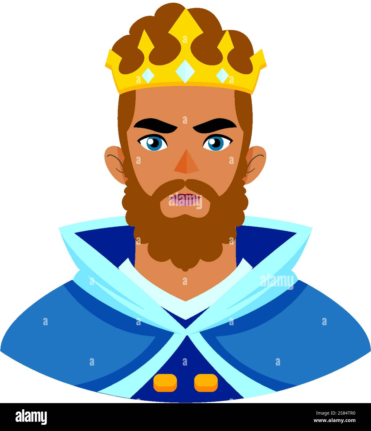 Illustration of a bearded king in royal attire Stock Vector Image & Art ...