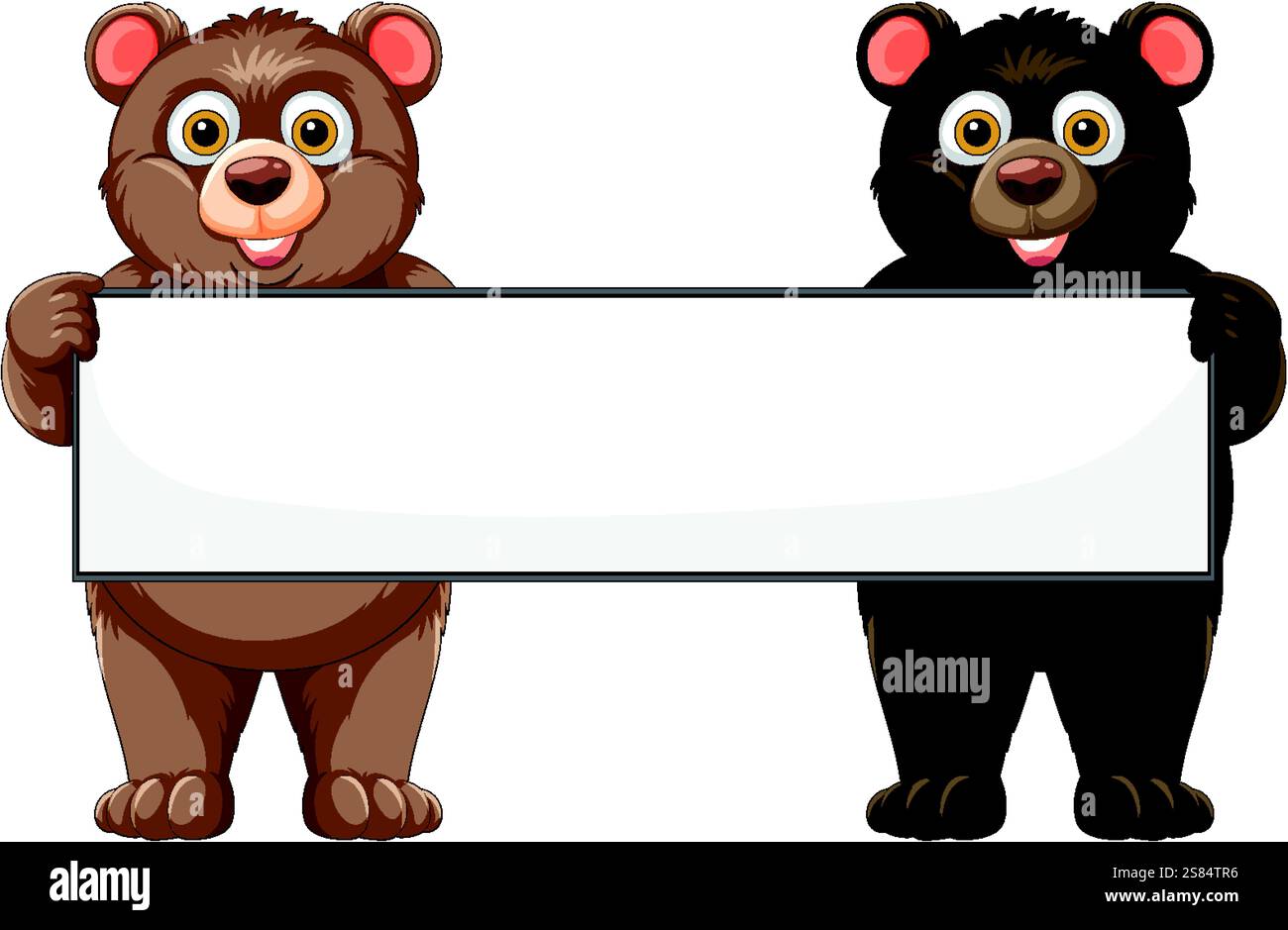 Two cartoon bears holding a blank white sign Stock Vector Image & Art ...