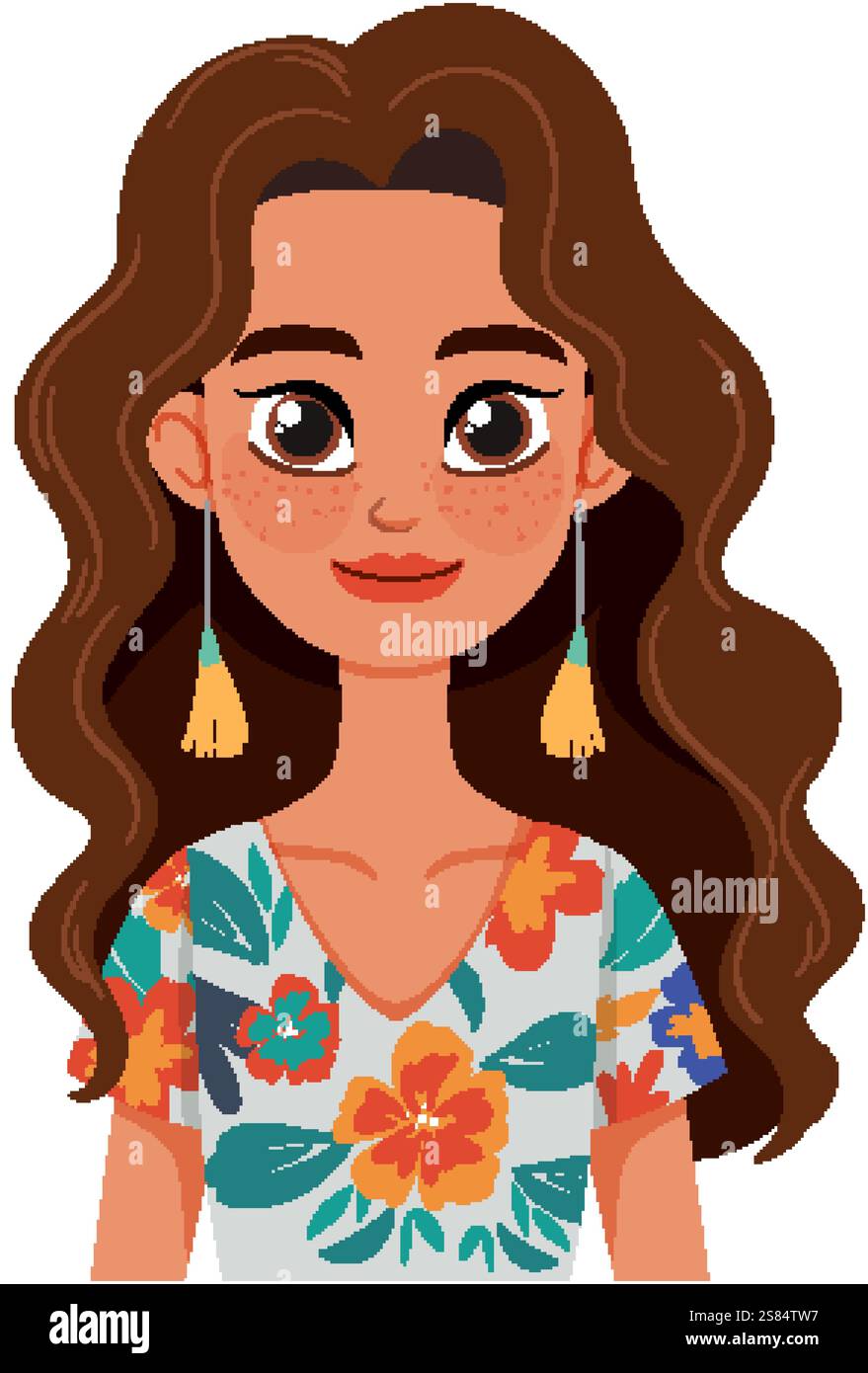 Illustration of a woman with long hair Stock Vector Image & Art - Alamy