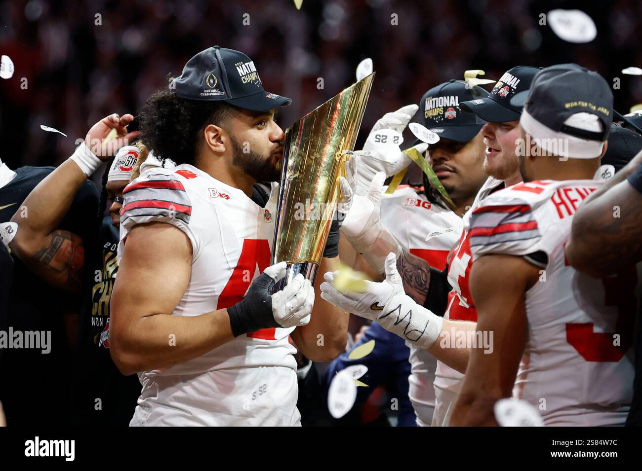 ATLANTA, GA - JANUARY 20: Defensive End JT Tuimoloau #44 of the Ohio ...