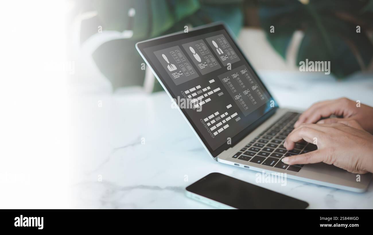 HR digital technology, Human resource manager checks the CV online to ...