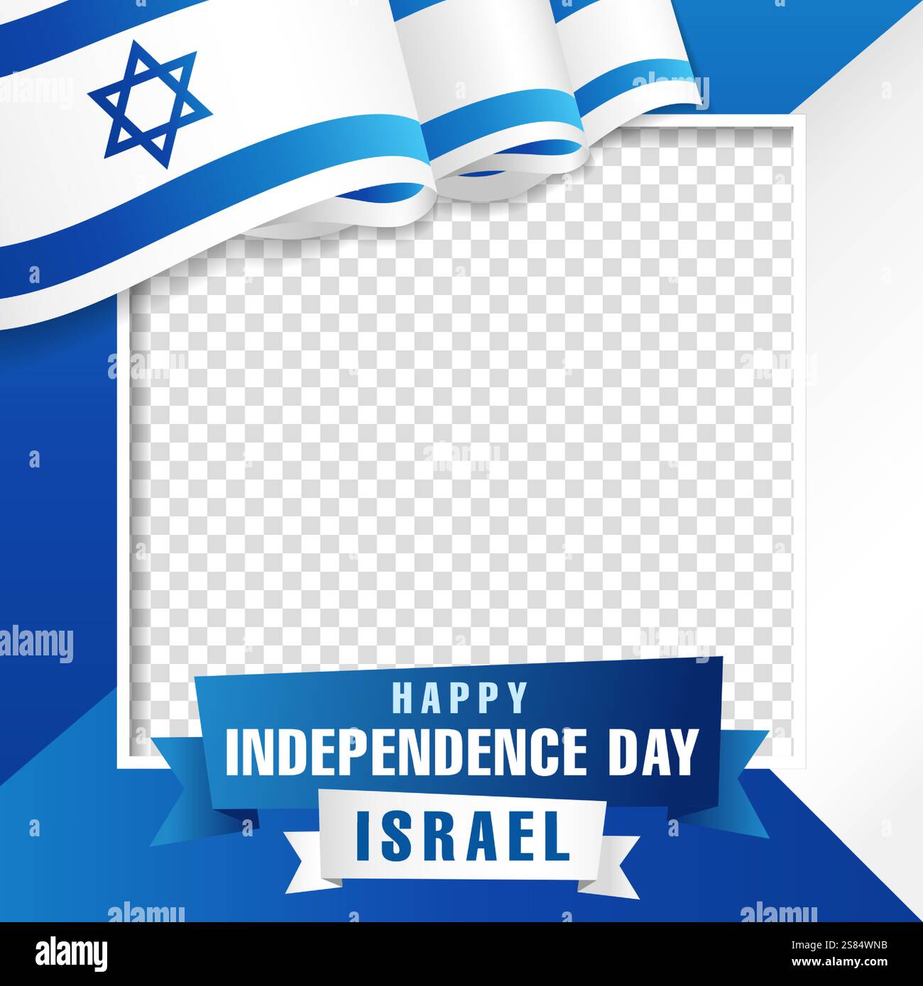 Israel Independence Day frame design with 3d flag for social media ...