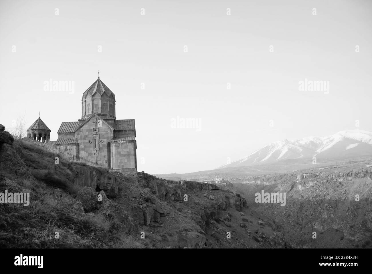 Landscape in armenian mountain Black and White Stock Photos & Images ...