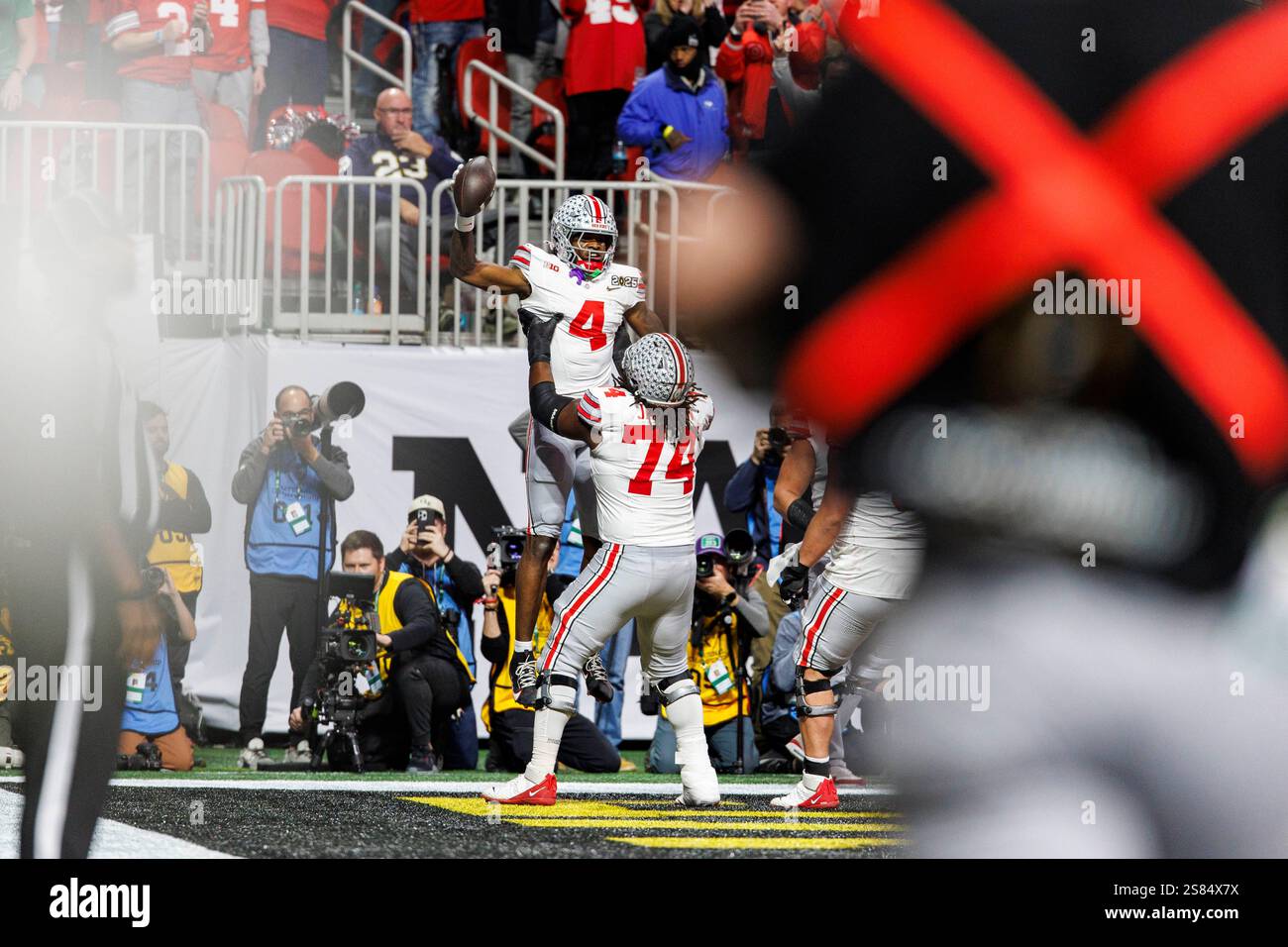 Atlanta, Georgia. 20th Jan, 2025. Ohio State wide receiver Jeremiah ...