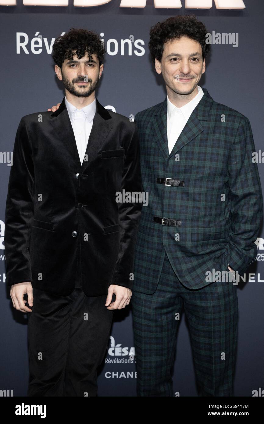 Paris, France. 20th Jan, 2025. Michael Zindel and Noe Debre attend the ...