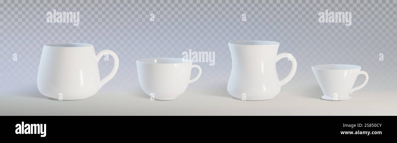 Coffee mug mockup set of different shapes - spherical, conical ...