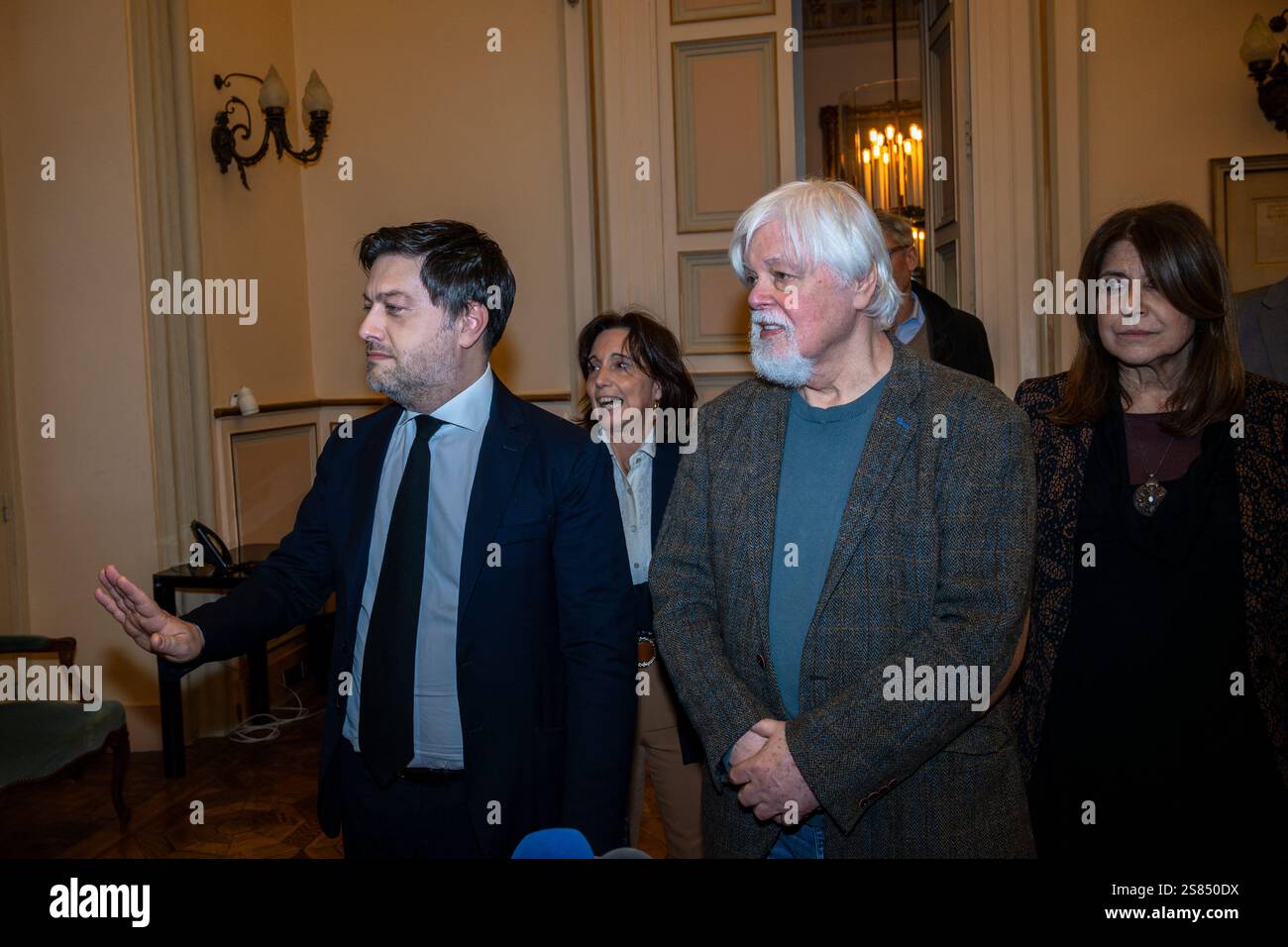 Marseille, France. 20th Jan, 2025. Captain Paul Watson, founder of the ...