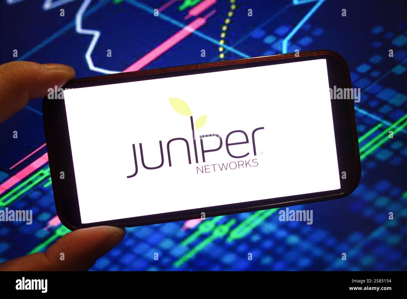 Poland. 18th Jan, 2025. In this photo illustration, the Juniper Networks company logo is seen ...