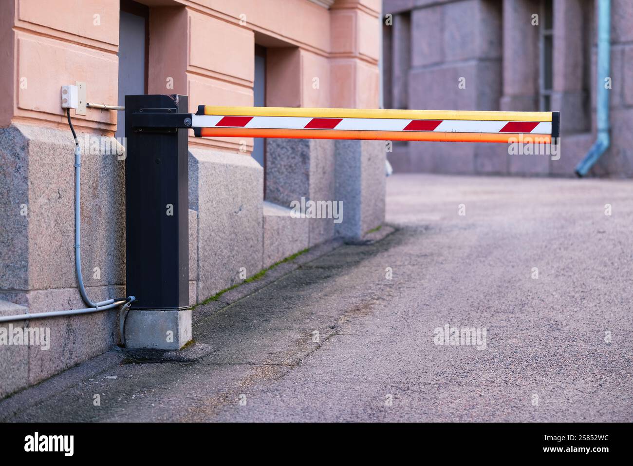 Lowered electric barrier system Stock Photo - Alamy