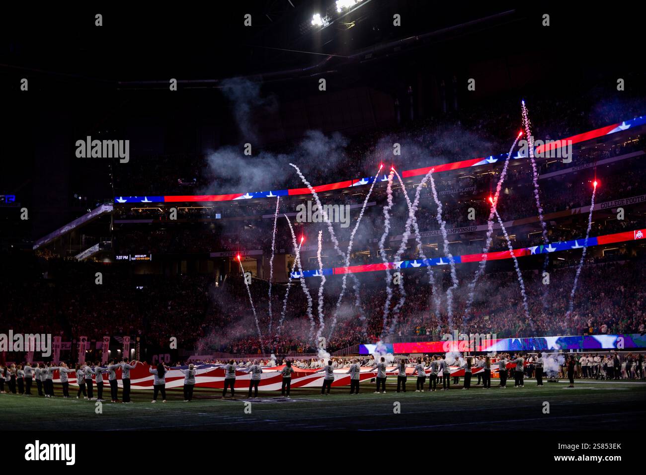 Atlanta, GA, USA. 20th Jan, 2025. fireworks go off during the national ...