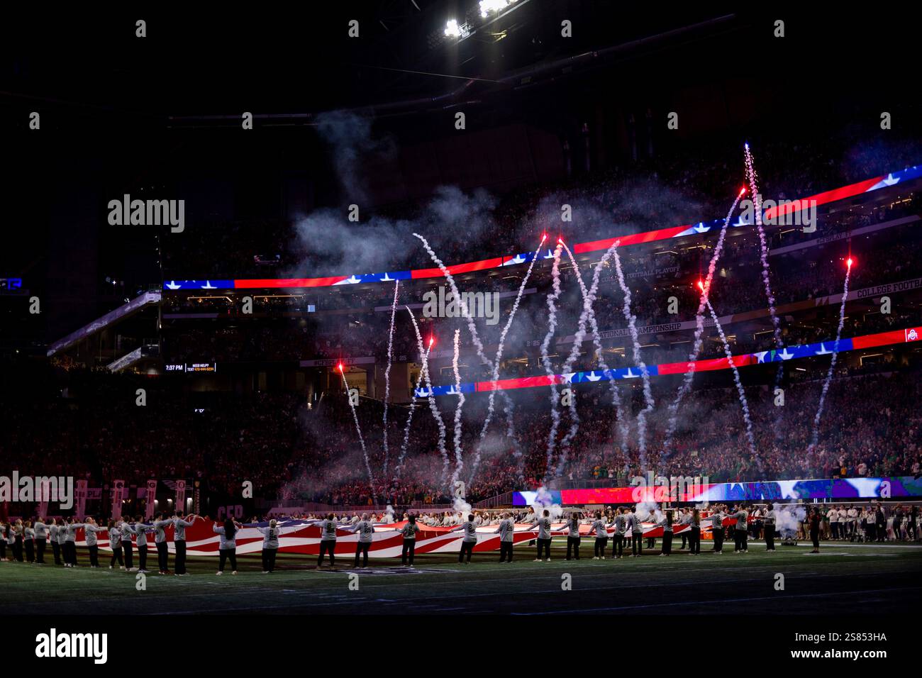 January 20, 2025: fireworks go off during the national anthem before ...