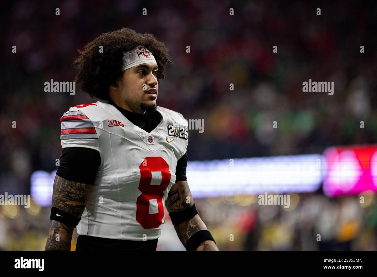Atlanta, GA, USA. 20th Jan, 2025. Ohio State safety Lathan Ransom (8 ...