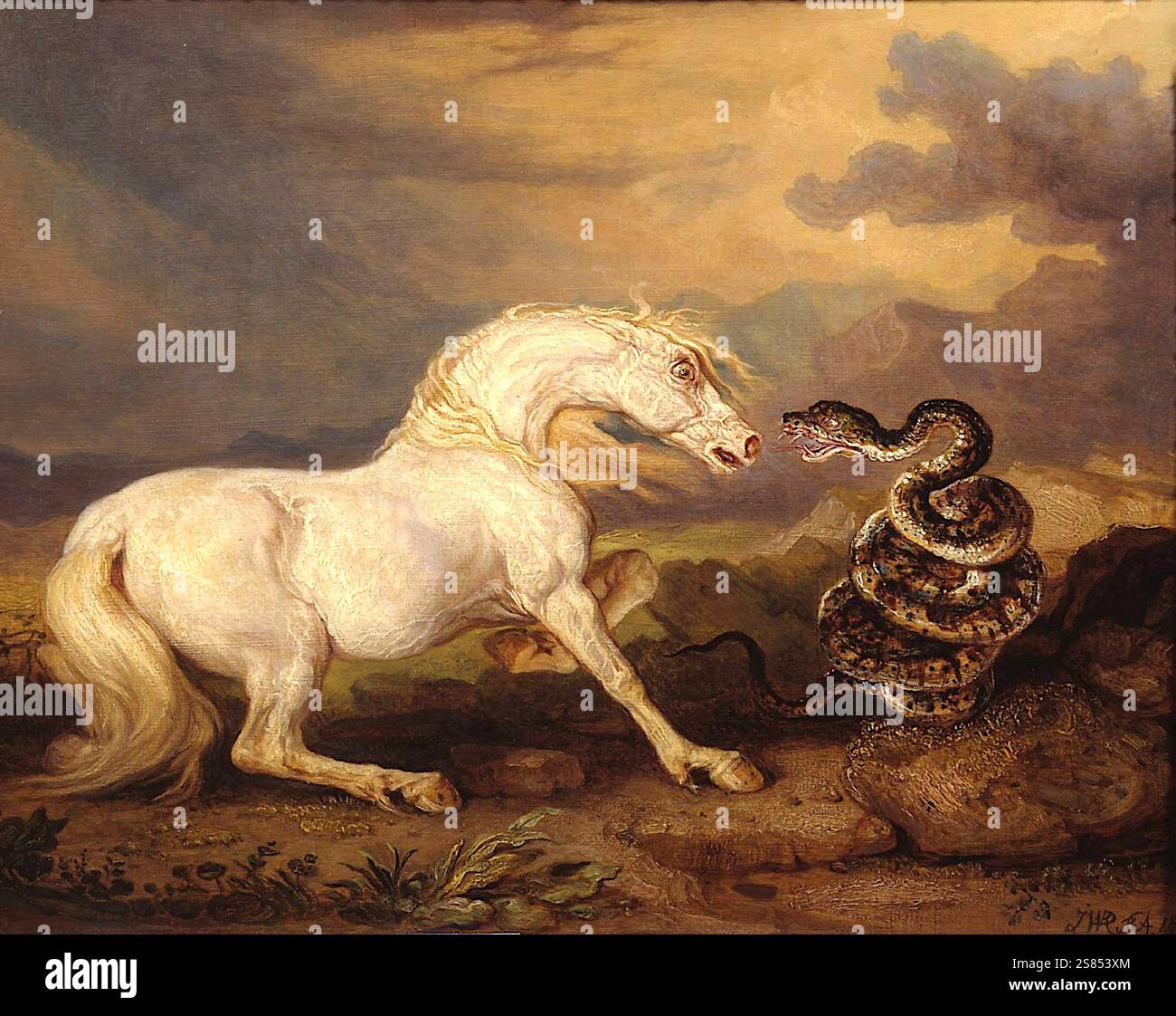 James Ward - The Moment - 1831 - The painting shows a huge snake about ...