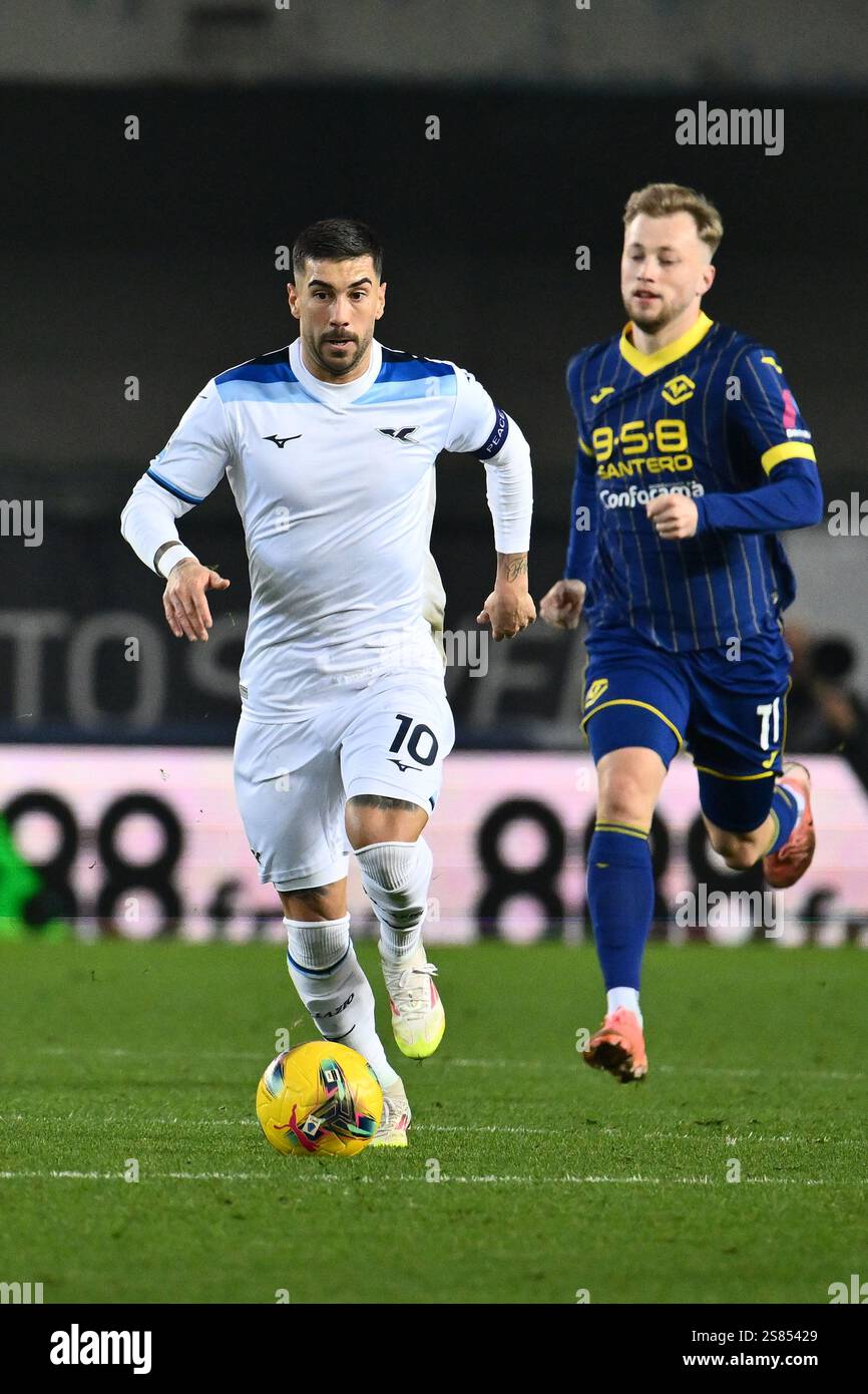 Rome, Italy. 19th Jan, 2025. Mattia Zaccagni of S.S. Lazio is in action ...