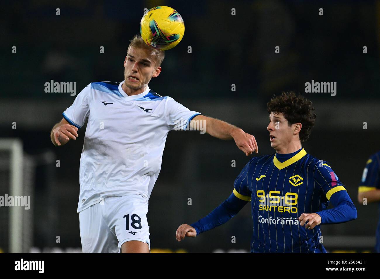 Rome, Italy. 19th Jan, 2025. Gustav Isaksen of S.S. Lazio and Domagoj ...