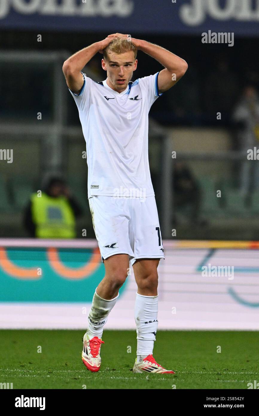 Rome, Italy. 19th Jan, 2025. Gustav Isaksen of S.S. Lazio participates ...