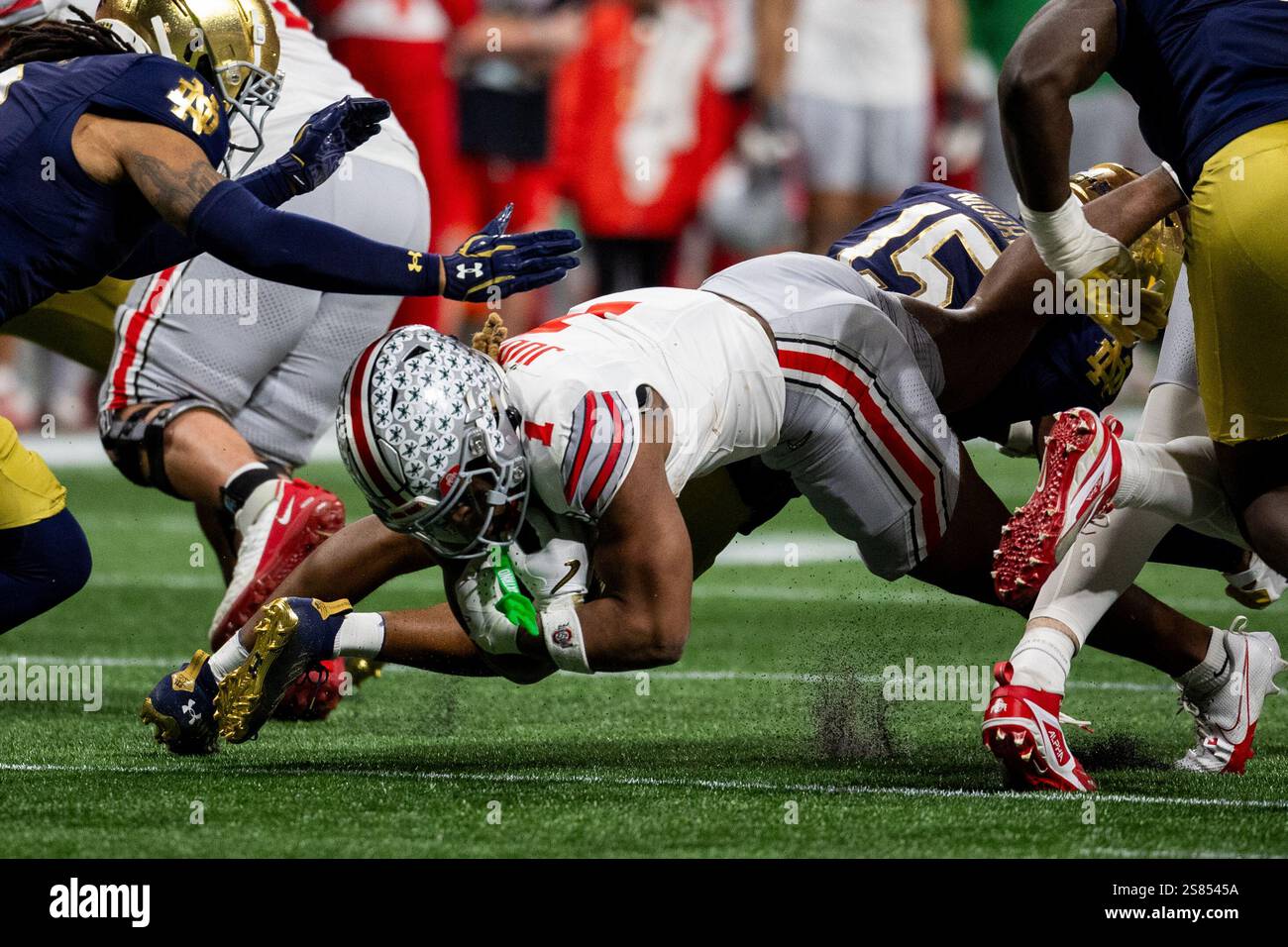 Atlanta, GA, USA. 20th Jan, 2025. Ohio State running back Quinshon ...