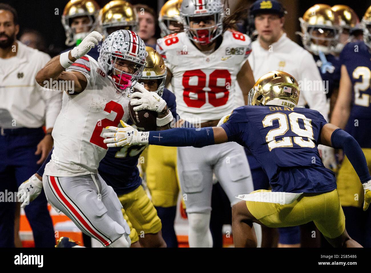 Atlanta, GA, USA. 20th Jan, 2025. Ohio State wide receiver Emeka Egbuka ...