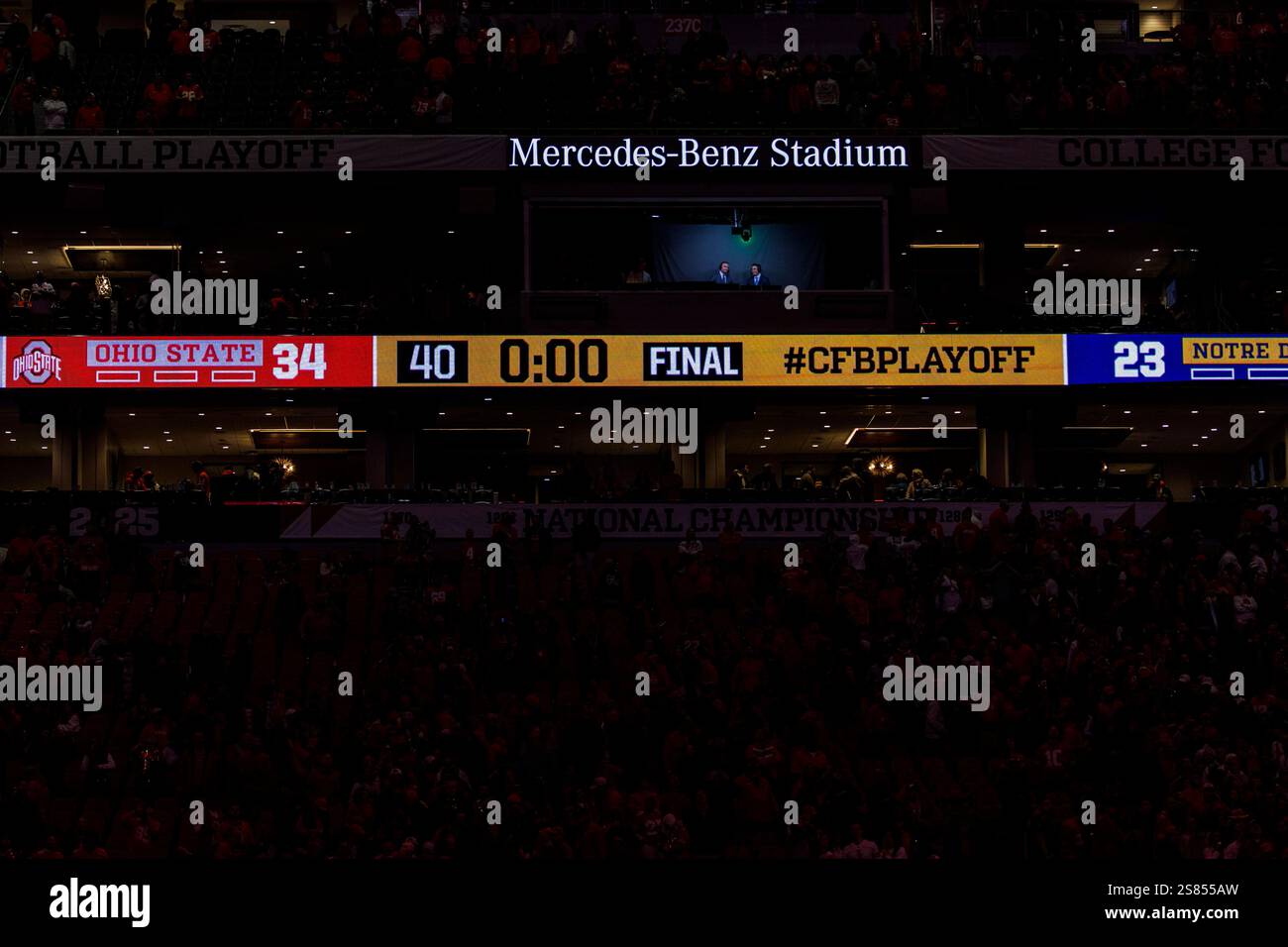 Atlanta, Georgia. 20th Jan, 2025. Final scoreboard during College ...