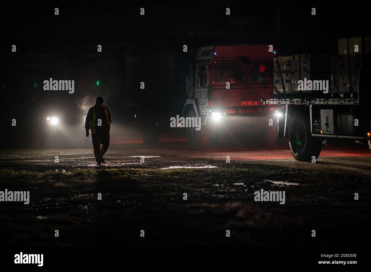 British military vehicles in convoy during Exercise Steadfast Dart ...
