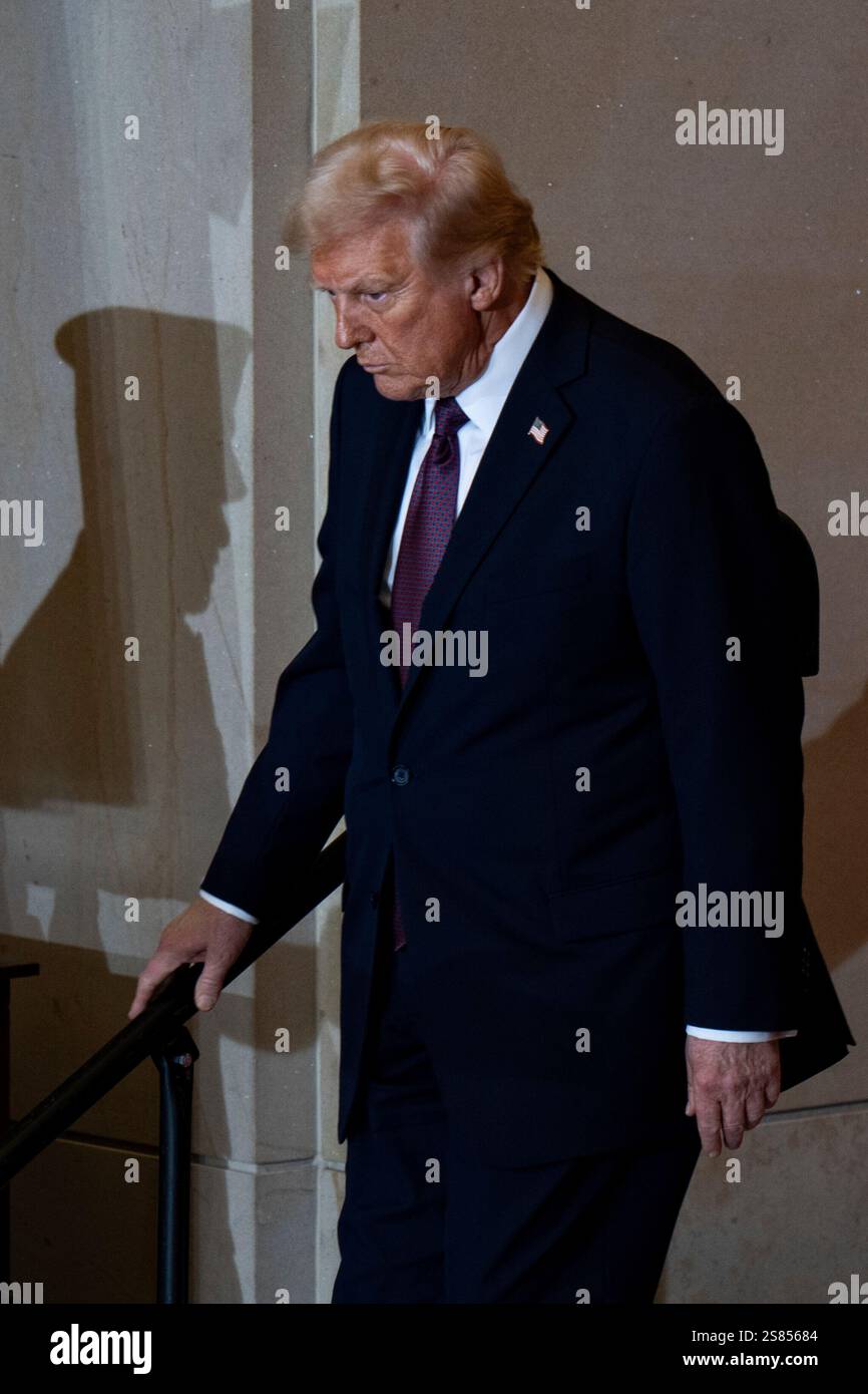 United States President Donald Trump reviews the troops in Emancipation ...