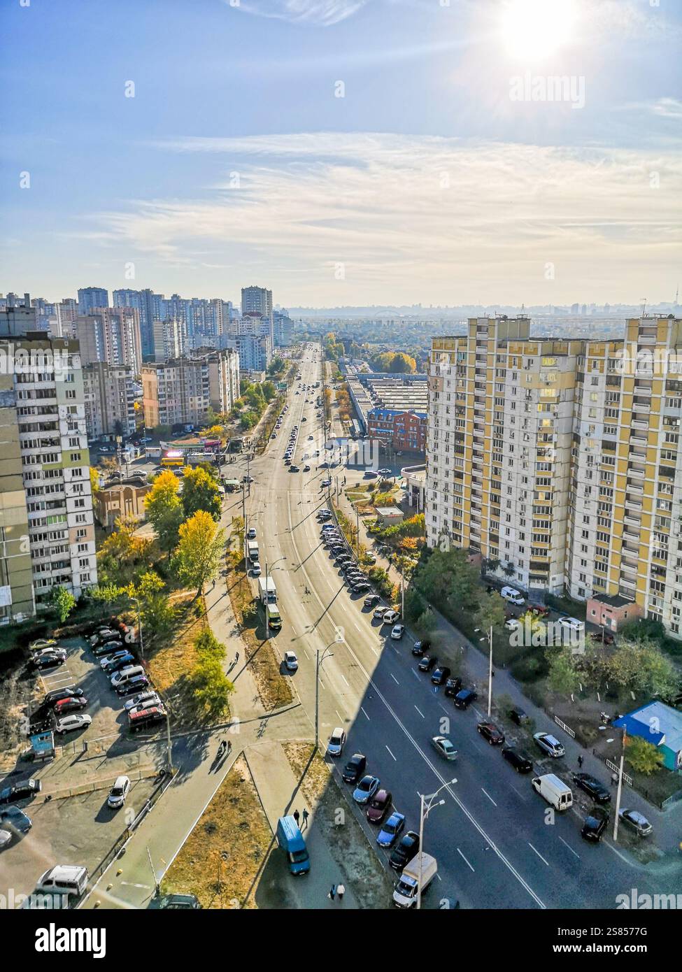 A typical Ukrainian city street, in Troieshchyna, Kyiv Stock Photo - Alamy