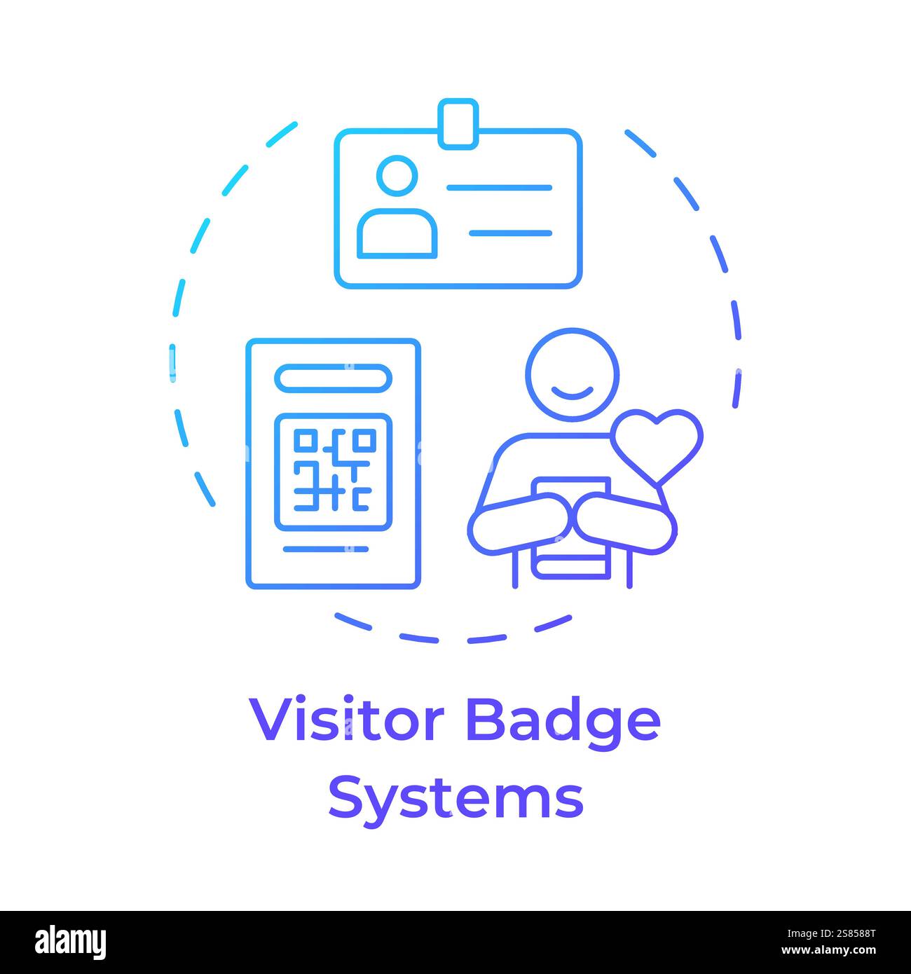 Visitor badge systems blue gradient concept icon Stock Vector Image ...