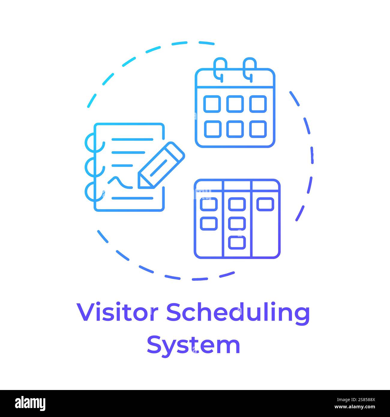Visitor scheduling system blue gradient concept icon Stock Vector Image ...