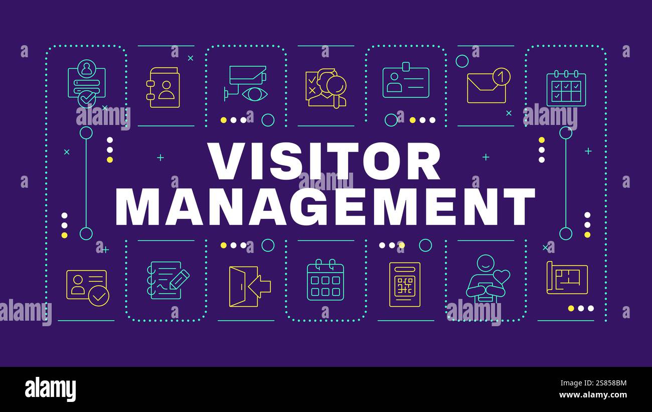 Visitor management purple word concept Stock Vector Image & Art - Alamy