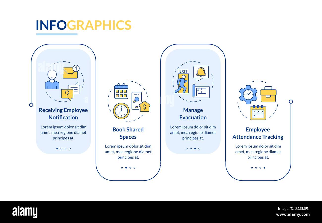 Visitor management software features rectangle infographic vector Stock Vector Image & Art - Alamy