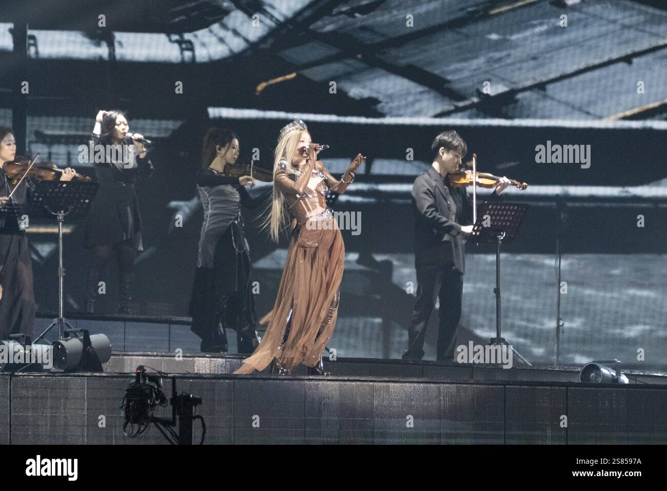 Taiwanese singer and actress Angela Zhang holds a concert in Haikou ...