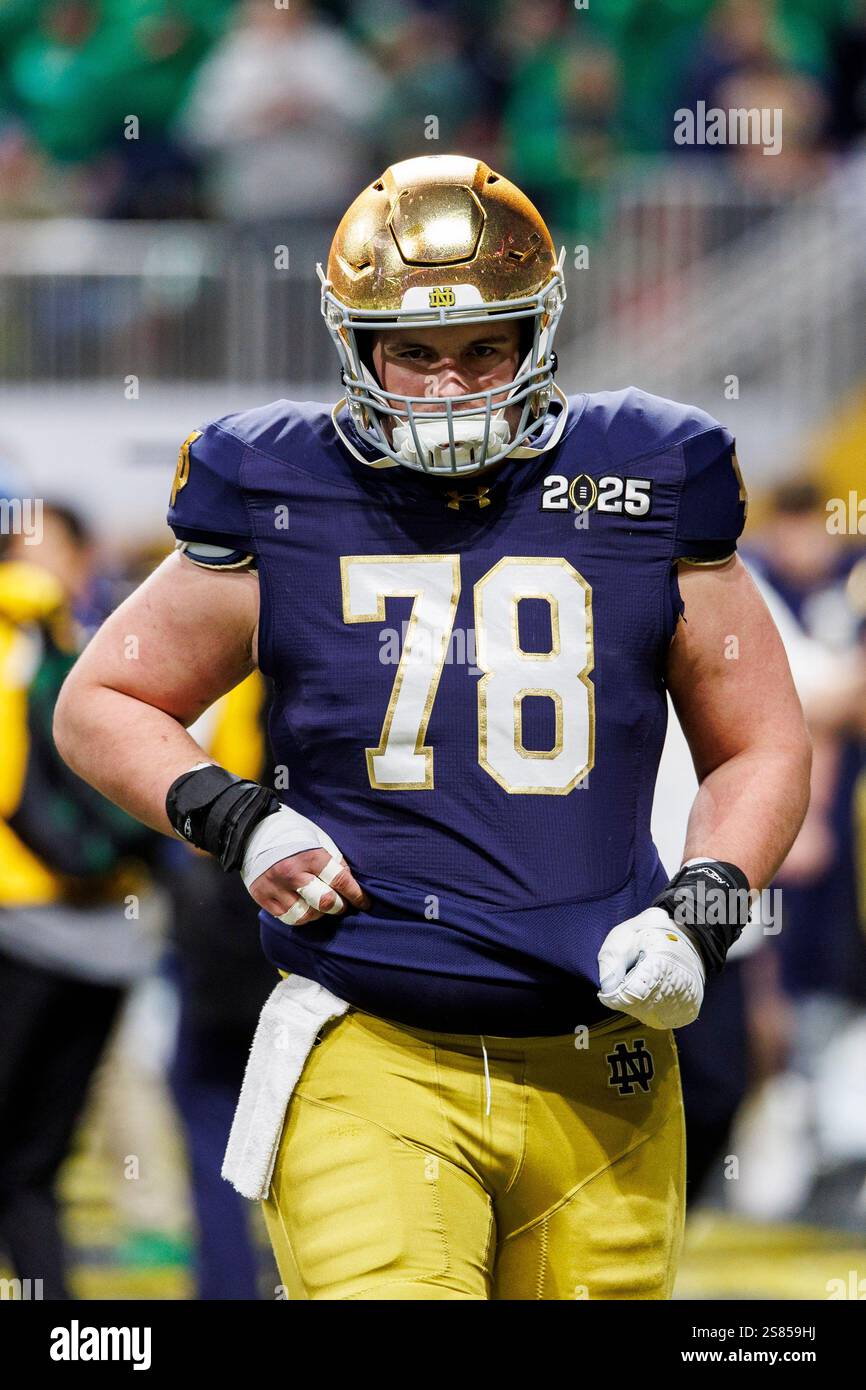 January 20, 2025: Notre Dame offensive lineman Pat Coogan (78) during ...