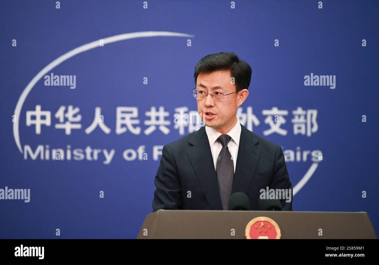 Peking, China. 21st Jan, 2025. Guo Jiakun, spokesman for the Chinese ...