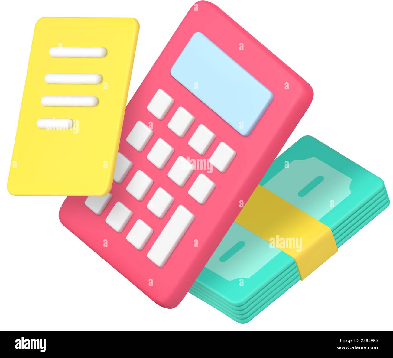 Budget money calculation and accounting 3d icon realistic vector ...