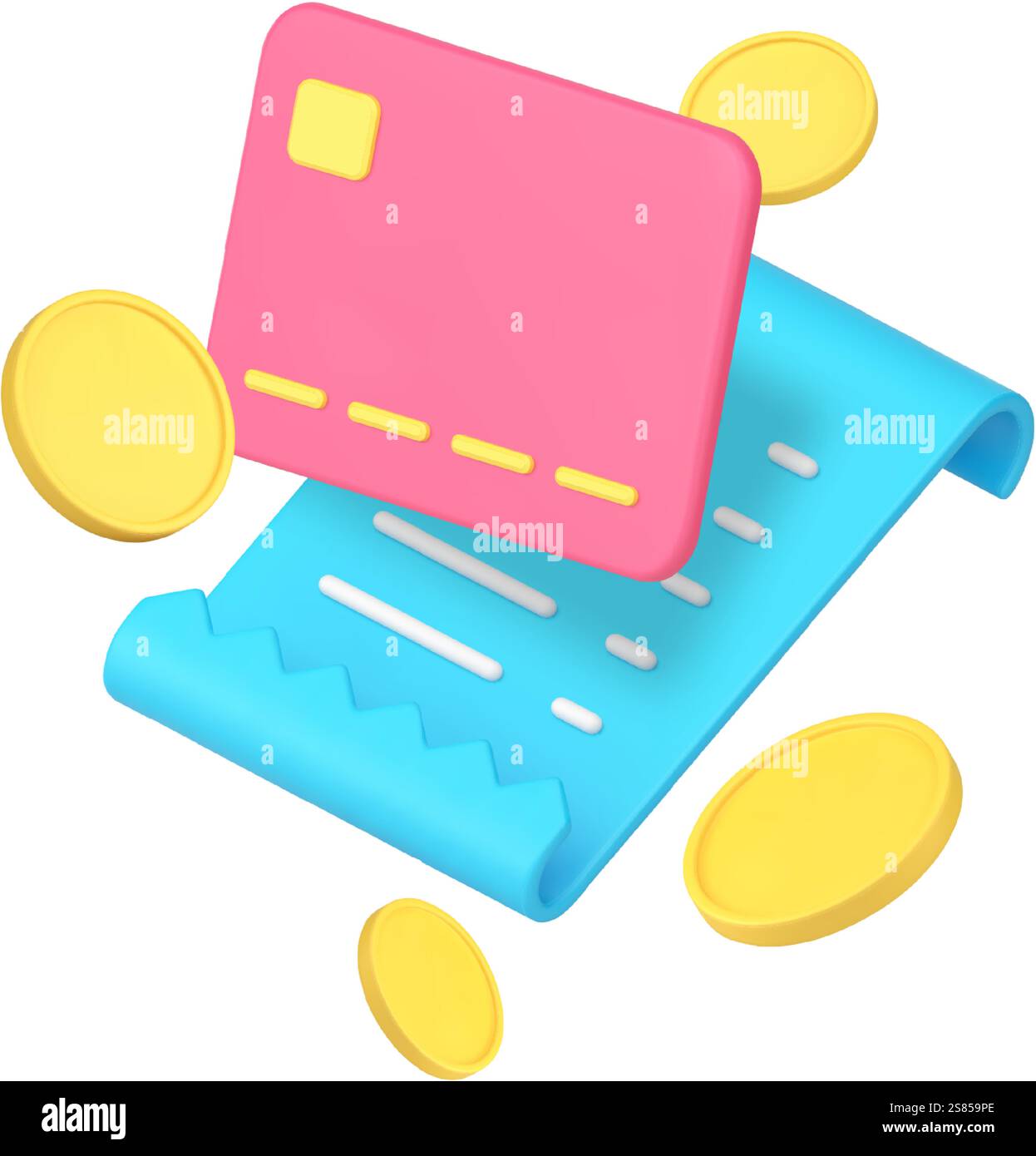 Shopping credit debit card payment invoice approved bill 3d icon ...