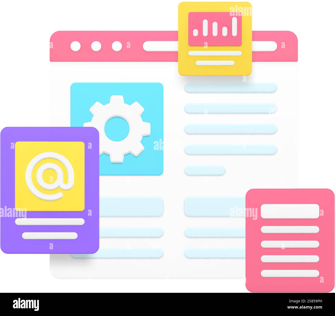 Business workflow analyzing statistic project research 3d icon ... Business workflow analyzing statistic project research 3d icon ...