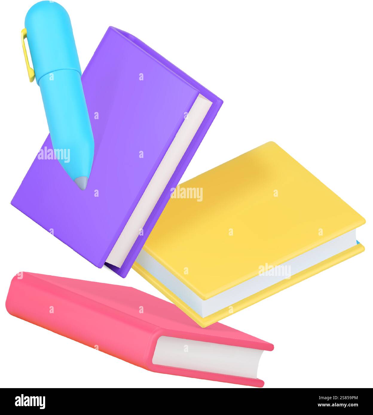 Paperwork planning productivity diary writing notes 3d icon realistic ...