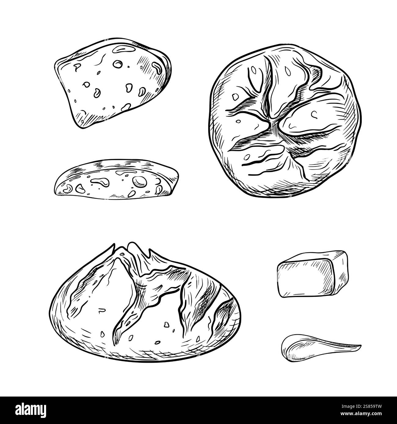Sourdough bread butter Stock Vector Images - Alamy