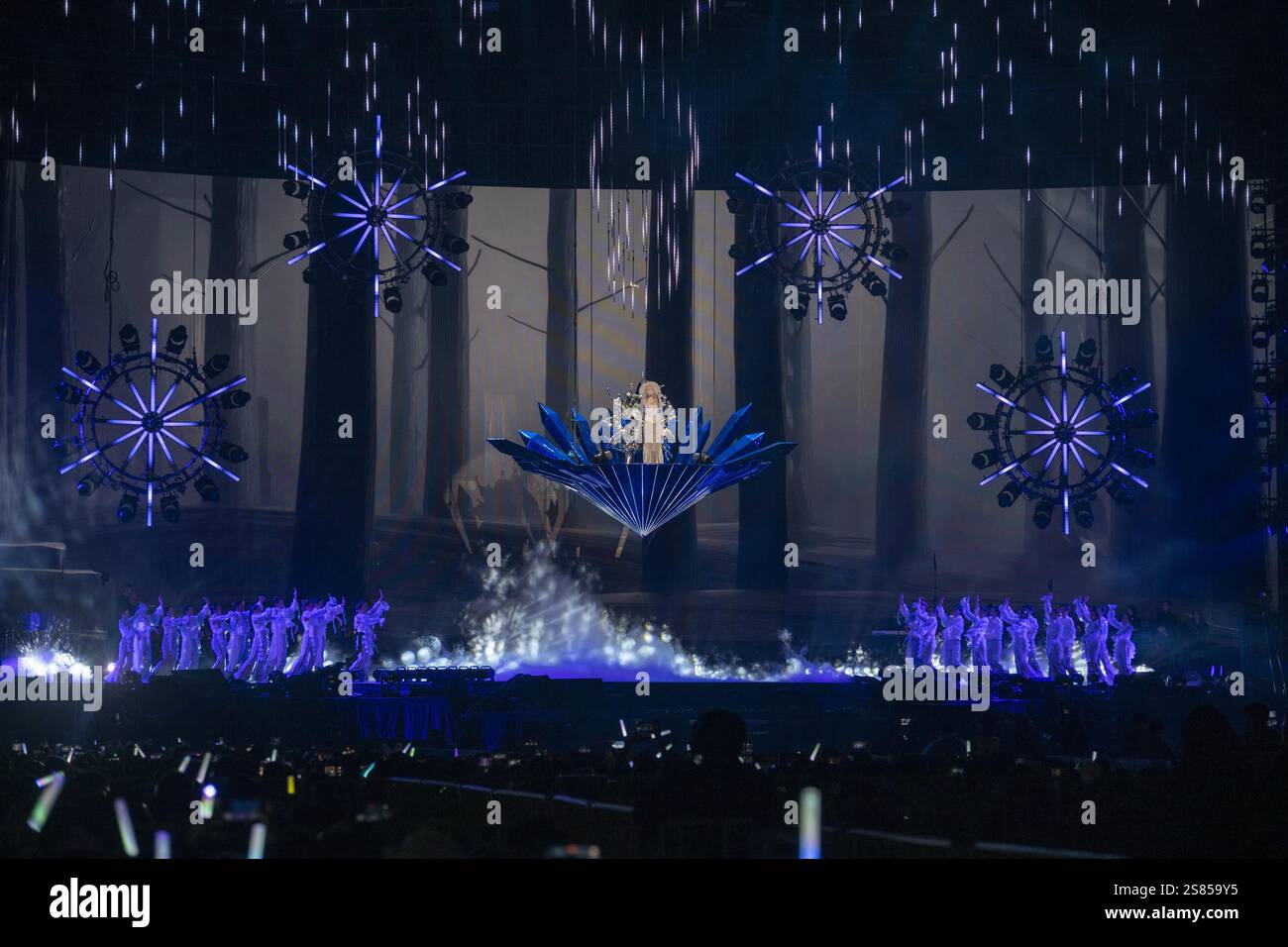 Taiwanese singer and actress Angela Zhang holds a concert in Haikou ...
